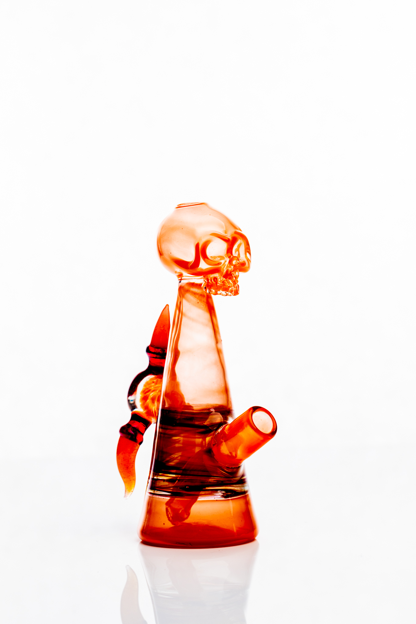 Sweeney Orange Skull Dab Rig - All in One Smoke Shop