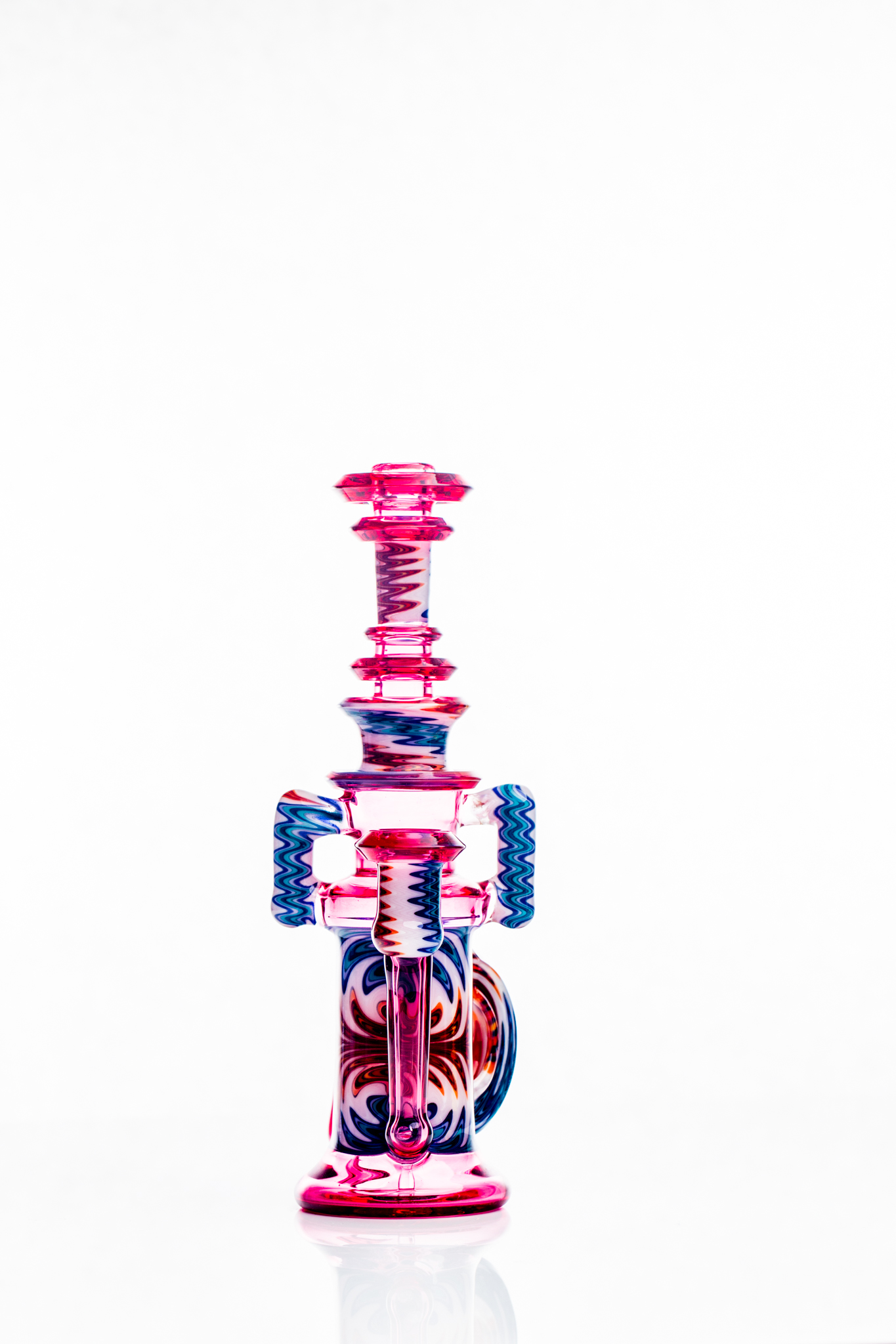 Asian Kevin Wig Wag Gold Ruby Recycler Rig - All in One Smoke Shop