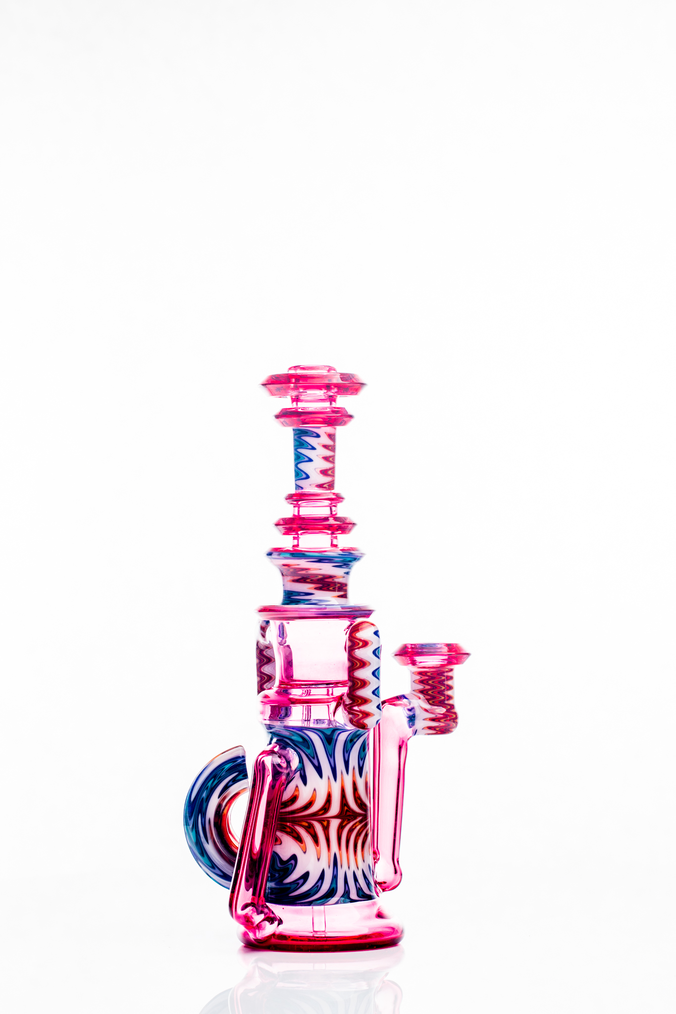 Asian Kevin Wig Wag Gold Ruby Recycler Rig - All in One Smoke Shop